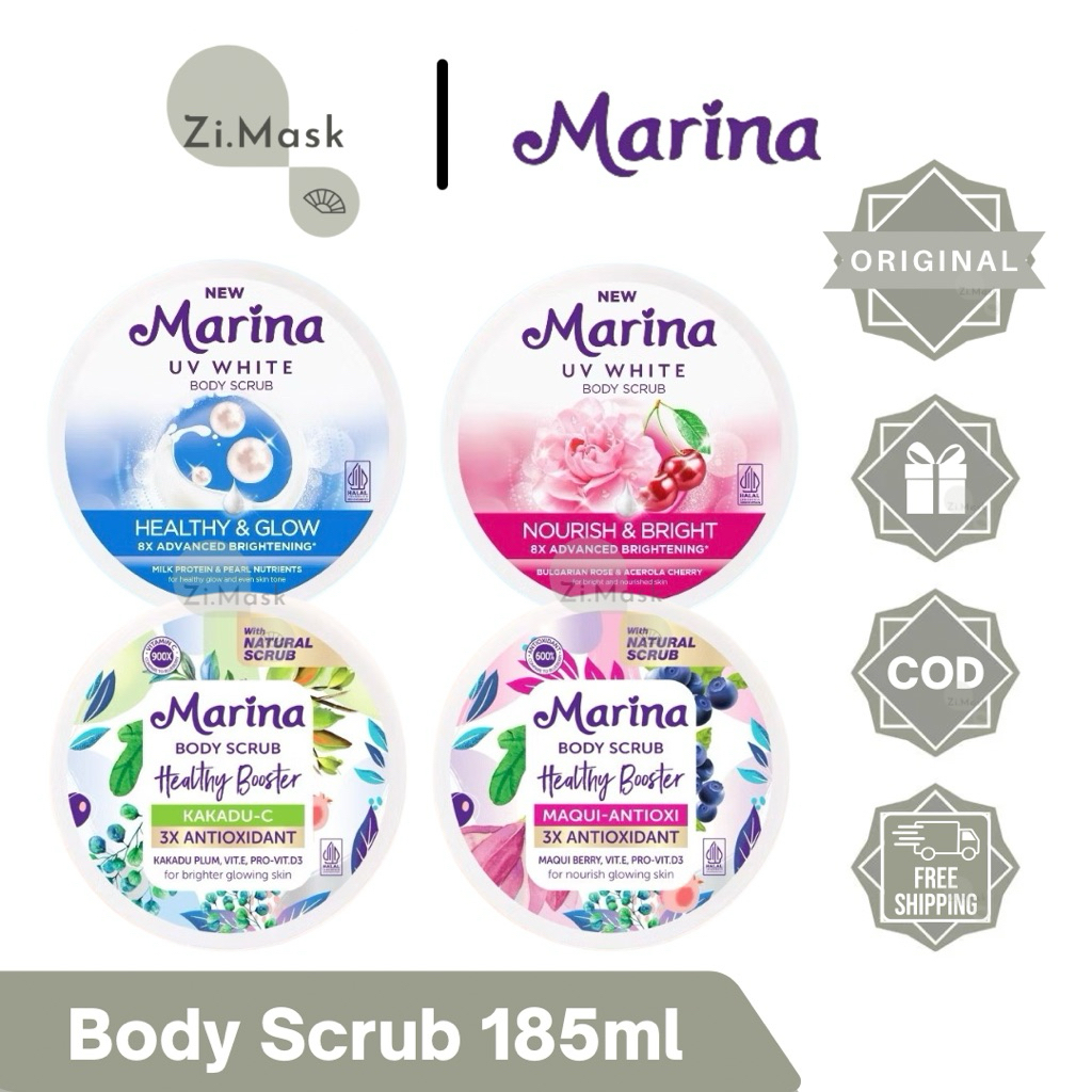 Jual MARINA Bright & Fresh Healty & Glow Kakadu-C Maqui-Antioxi Body Scrub | Marina Body Scrub ...