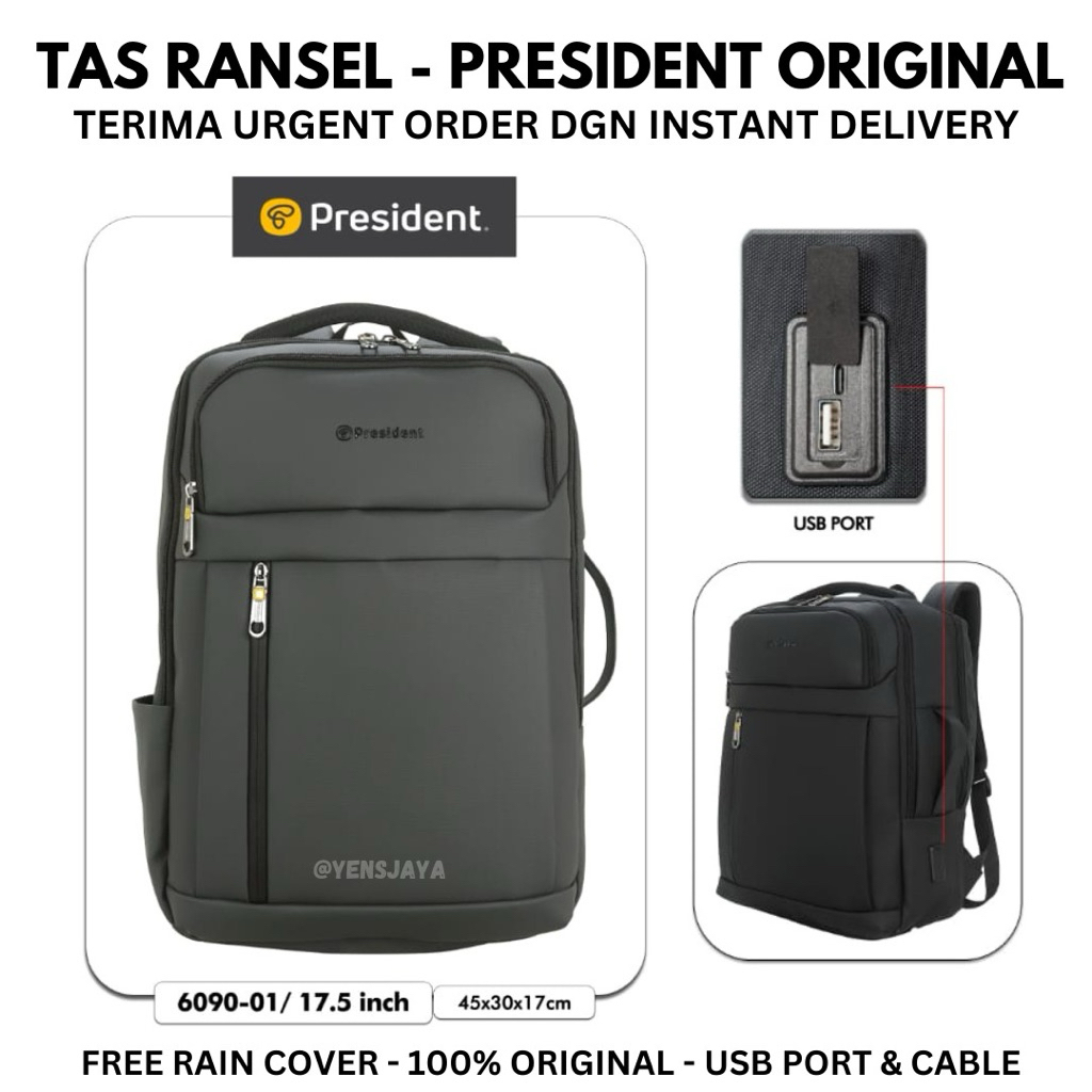 Jual TAS RANSEL BACKPACK PRIA PRESIDENT ORIGINAL / RANSEL LAPTOP / RANSEL SEKOLAH KULIAH KERJA ...