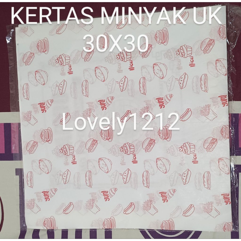Jual KERTAS BUNGKUS NASI KFC MOTIF RICE UK 30X30 / KERTAS BUNGKUS ...