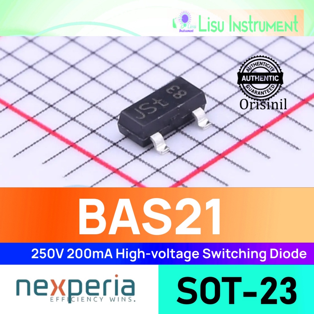 Jual BAS21 250V 200mA High-voltage Switching Diode JS JSt SOT-23 ...