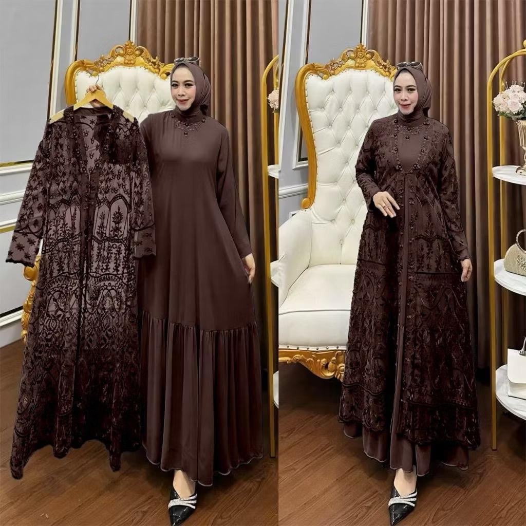 Jual GBM GAMIS ARIMBI SET BAHAN CERUTY MIX BURKAT PAYET GAMIS SET MEWAH ...