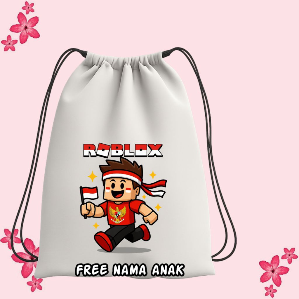 Jual Free Nama | Tas Serut Anak Gambar Roblox Merah Putih | Tema 17 ...