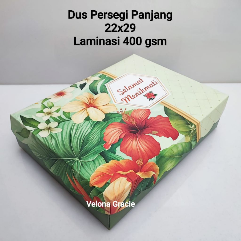 Jual Dus Nasi PREMIUM 22x29 Persegi Panjang isi 50 pcs Motif Tropical ...