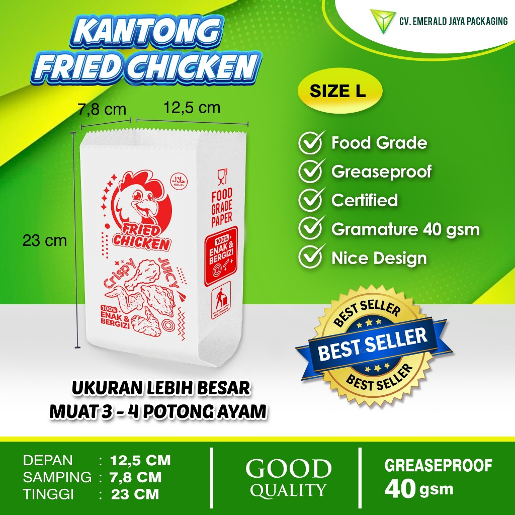 Jual Kemasan Fried Chicken Ukuran Lebih Besar | Bungkus Fried Chicken ...