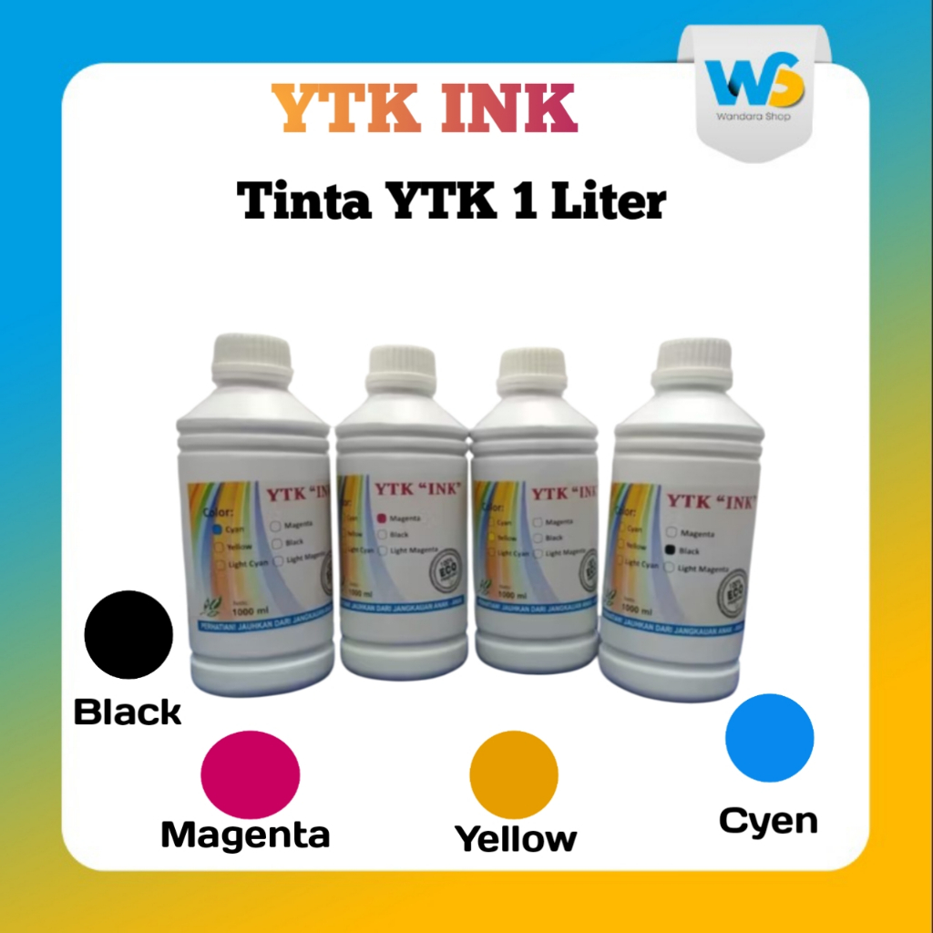 Jual TINTA REFILL 1 LITER YTK INK UNIVERSAL PRINTER CANON-EPSON-HP ...