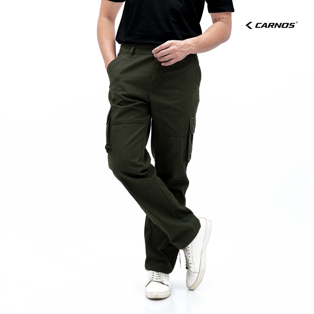 Jual Carnos Rivers Celana Cargo Panjang Pria Reguler Hijau Army | Shopee Indonesia