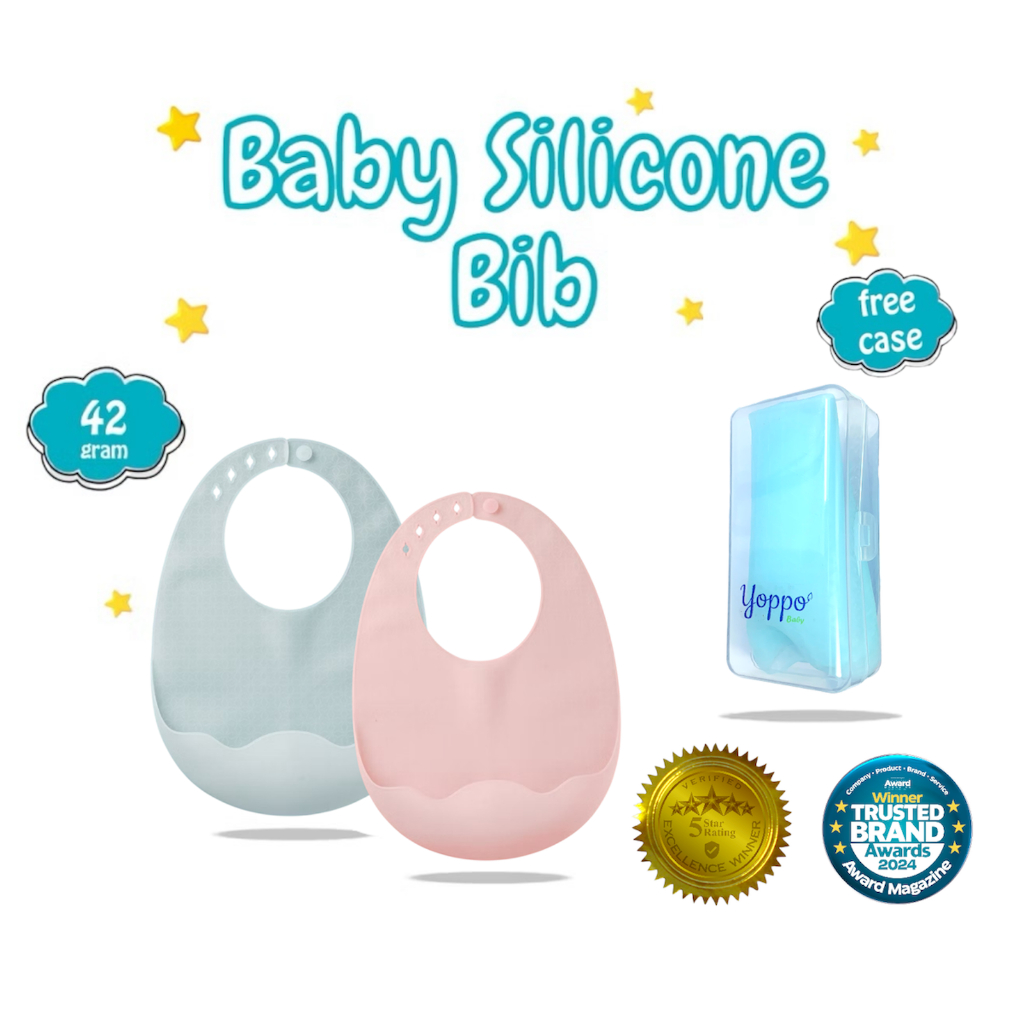Jual Yoppo Baby Silicone Bib / Celemek Bayi / Celemek Silicone ...