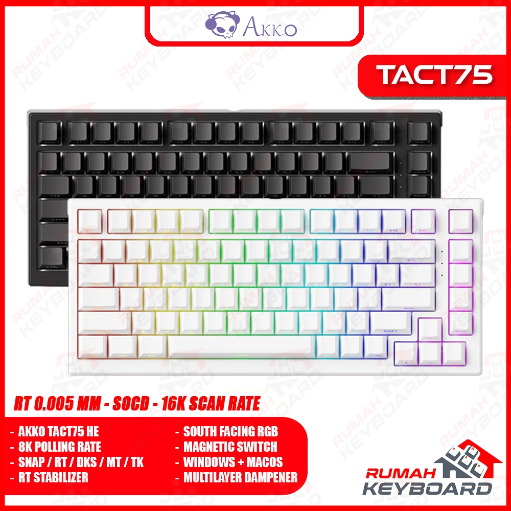 Jual AKKO - TAC75 HE - 75% - Wired - Magnetic Switch - Rapid Trigger - Mechanical Keyboard ...