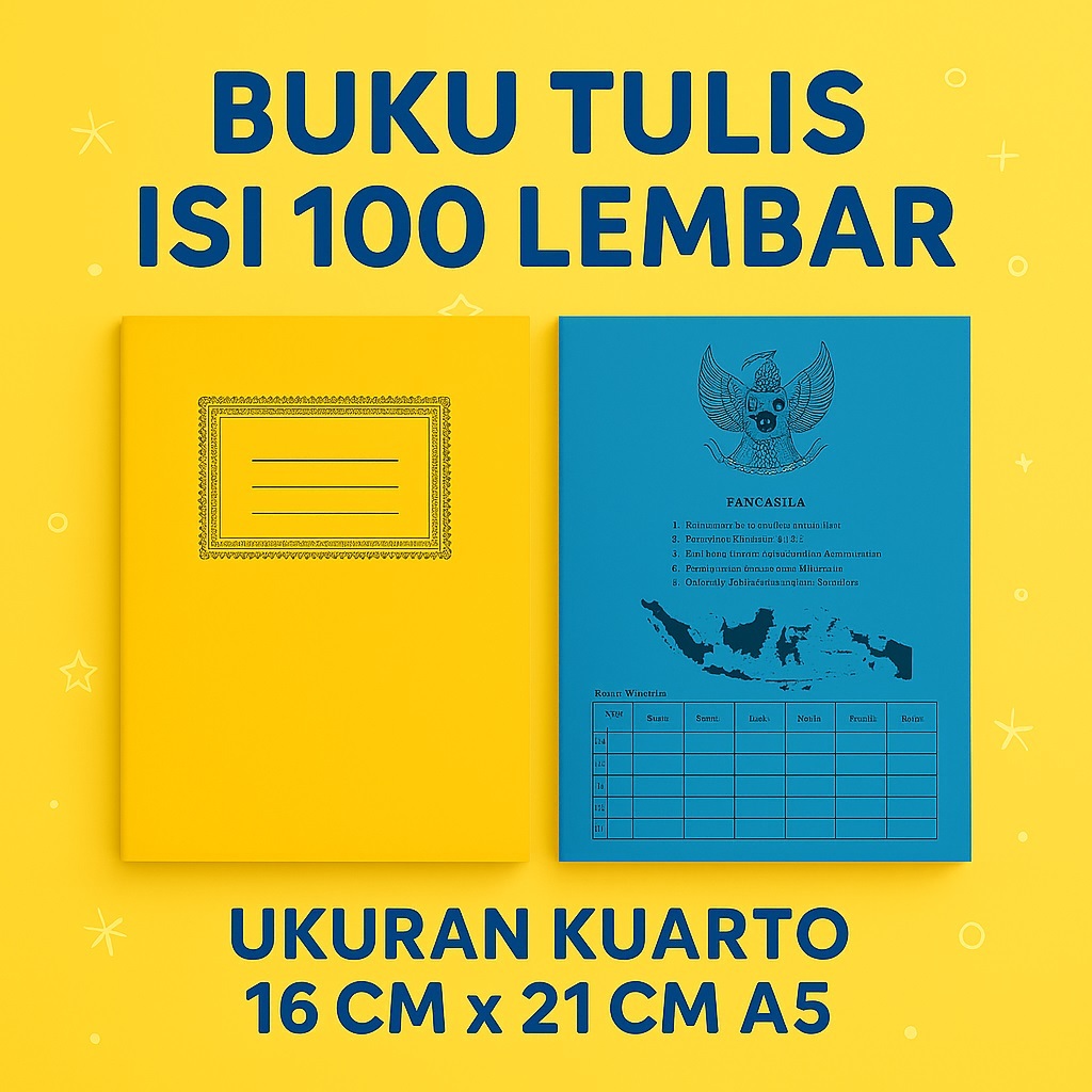 Jual Buku Tulis Sekolah 100 Lembar – Ukuran Kuarto A5 (16 x 21 cm ...