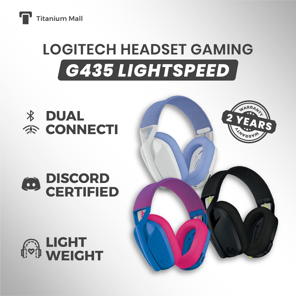Jual Logitech G435 Wireless Gaming Headset – Mic Beamforming, Headset ...