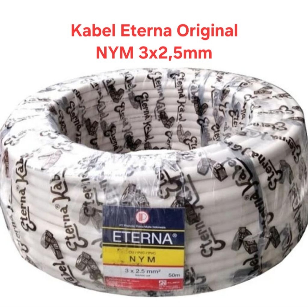 Jual Kabel Listrik NYM 3x2,5 Kawat Eterna Original Tembaga Asli SNI LMK | Shopee Indonesia