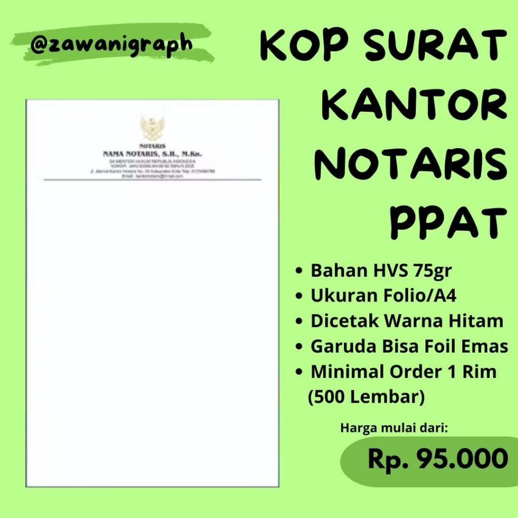 Jual KOP SURAT KANTOR NOTARIS PPAT | Shopee Indonesia