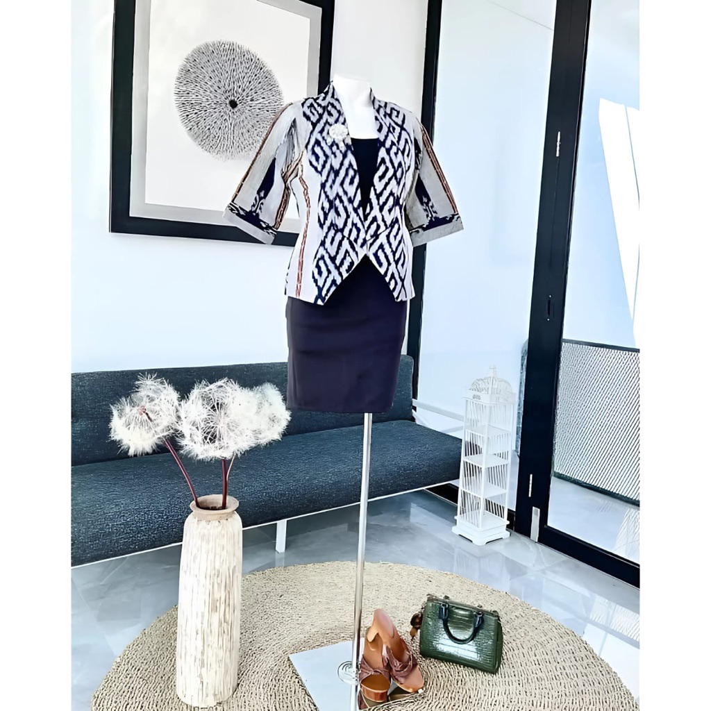 Jual ESME BLAZER TENUN BLANGKET PREMIUM - outer tenun | Shopee Indonesia