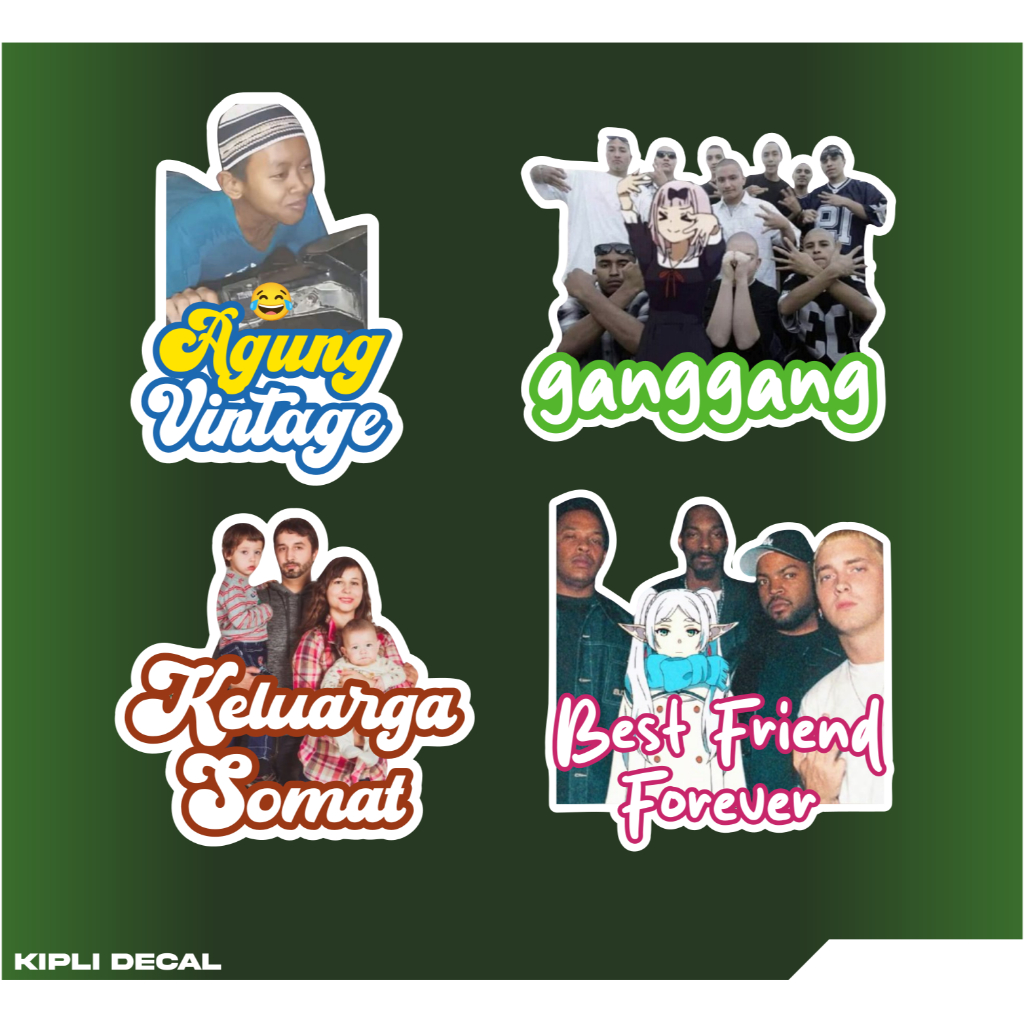Jual Jasa Desain Sticker Foto dan Teks Vynil / Hologram + laminasi ...