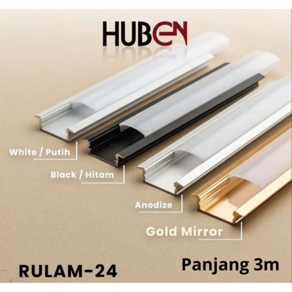 Jual HUBEN RULAM 24 list rail list rel rumah cover casing lampu ...