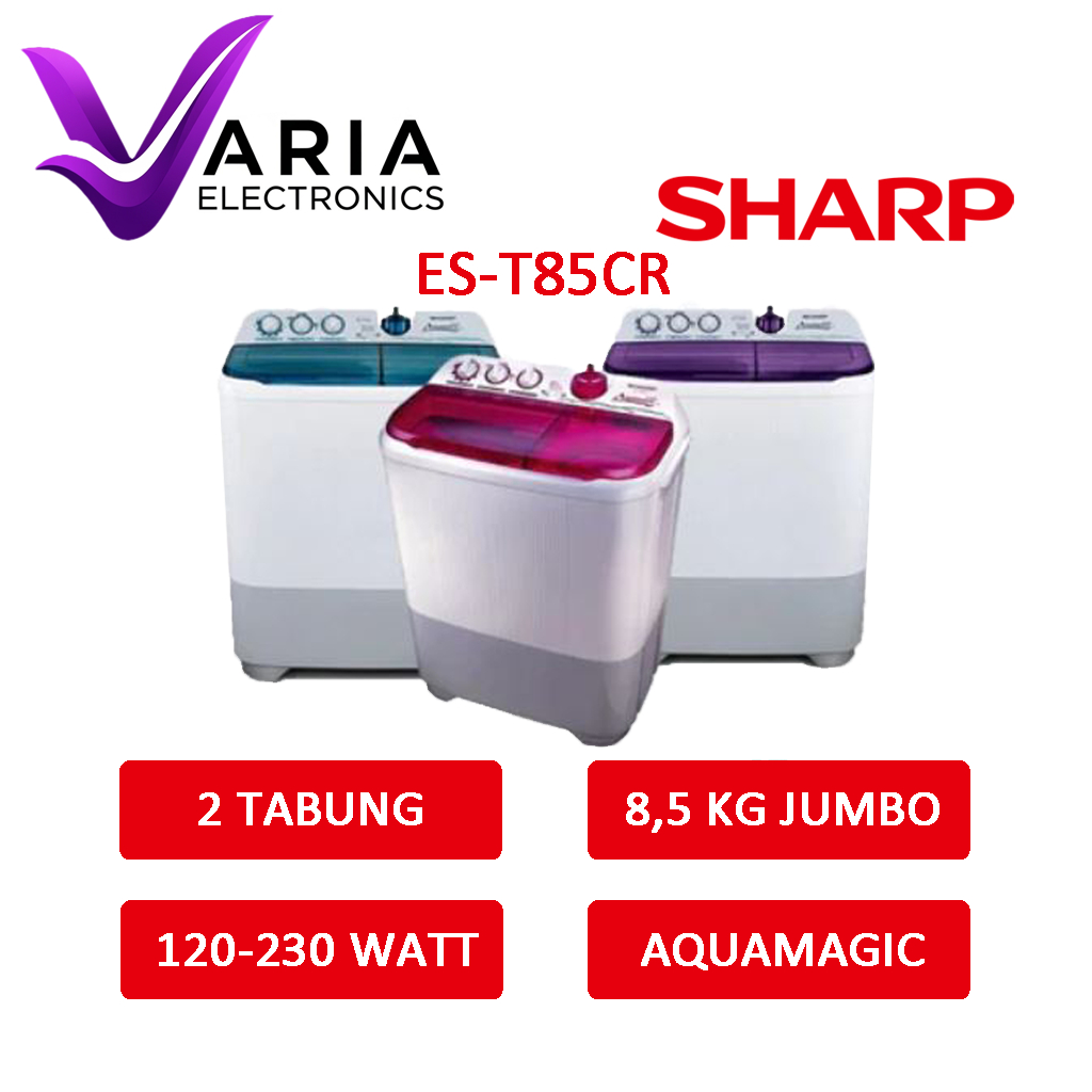 Jual MESIN CUCI SHARP ES-T85CR MESIN CUCI 2 TABUNG 8,5KG JUMBO | Shopee ...