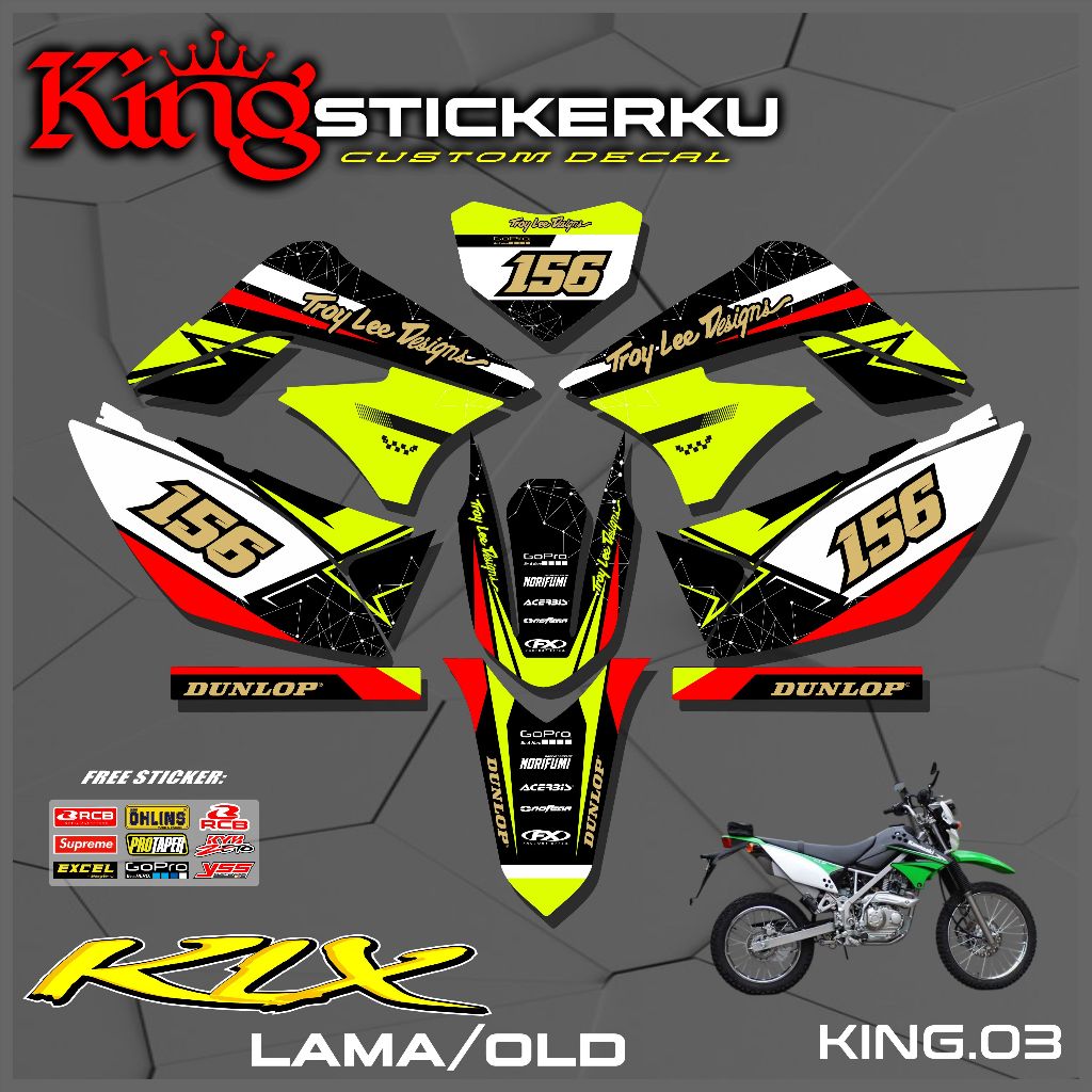 Jual Sticker Striping KLX 150 S/Old Desain Grafis Minimalis Racing ...