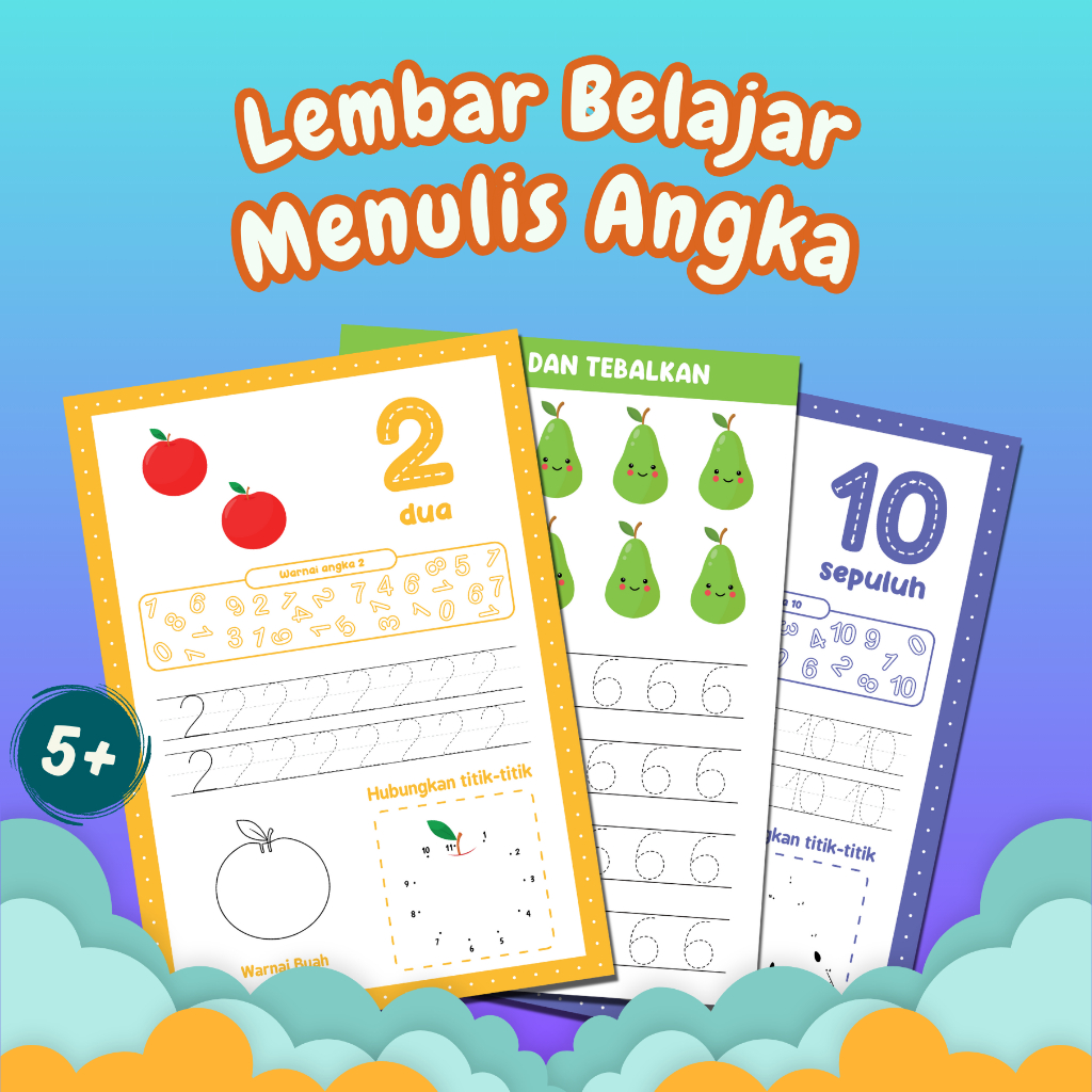 Jual Lembar Belajar Mengenal & Menulis Angka / Aktivitas Menebalkan ...