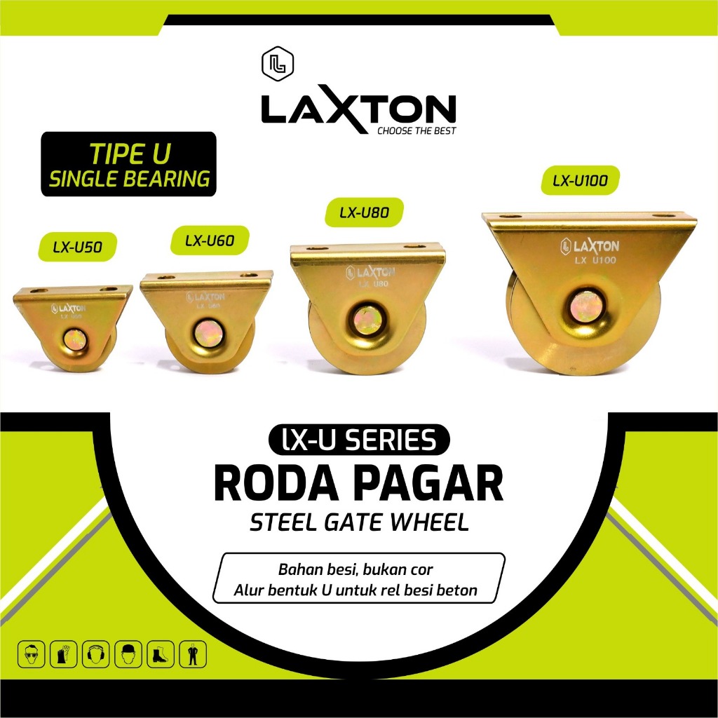 Jual Roda Pagar Laxton U & V | Bahan Besi Single Bearing untuk Rel ...