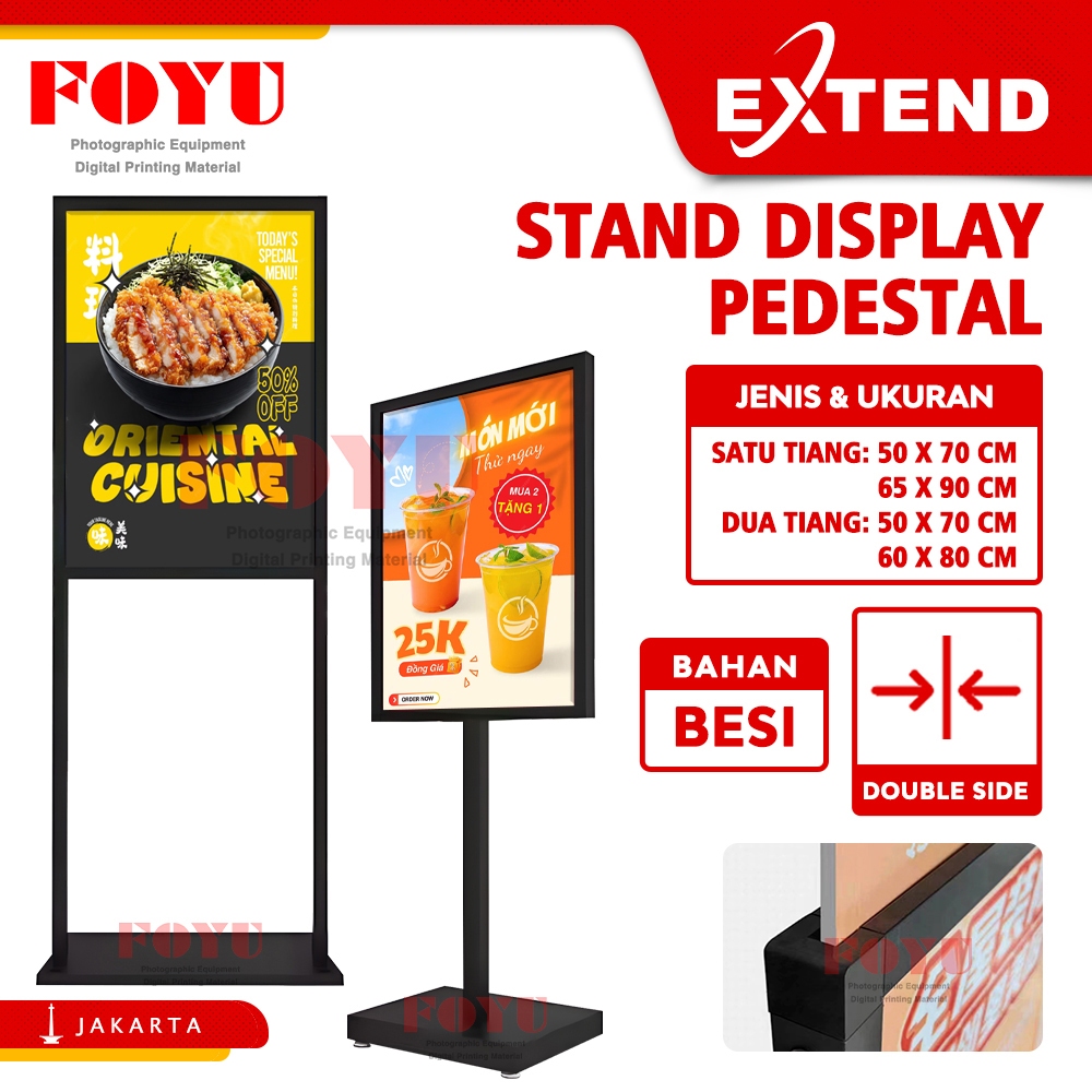 Jual Extend Stand display banner poster Menu Pedestal Dua Sisi 50x70cm ...