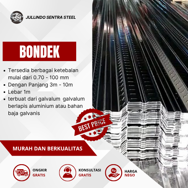 Jual BONDEK / BONDEX COR / Floordeck 3m / 4m / 5m / 6m Tebal 0.70 FULL ...