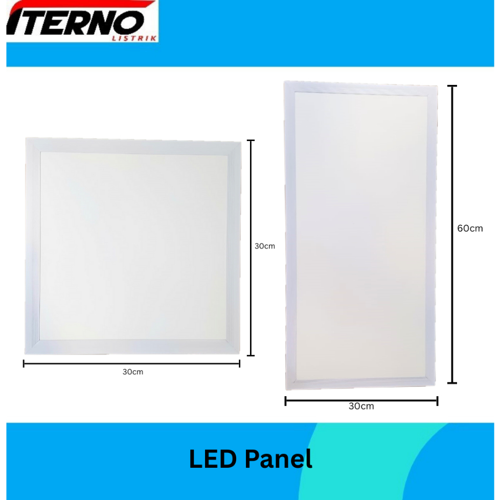 Jual Lampu LED Panel 30X30cm 30X60cm 24W 40W 6500K Iterno | Shopee ...