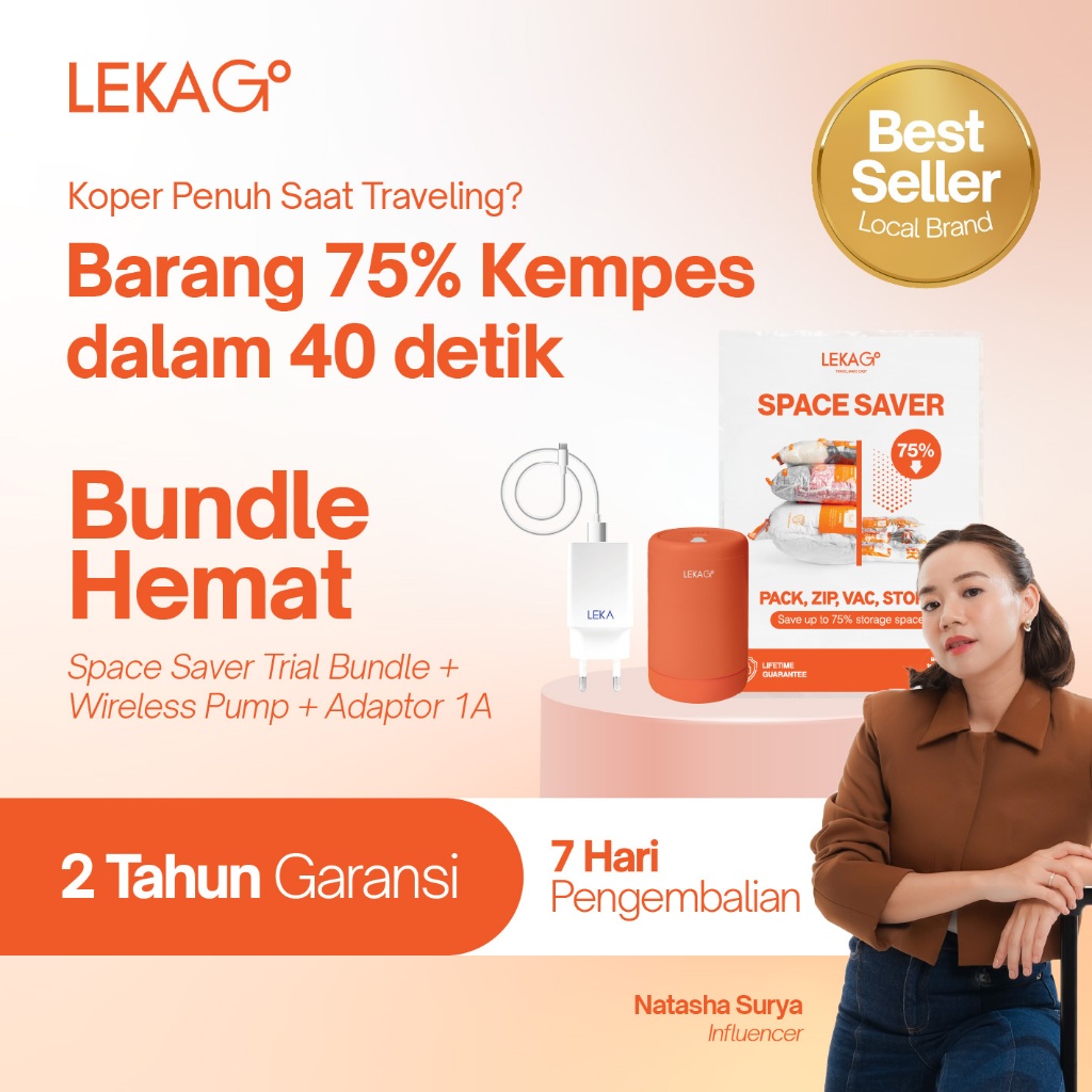 Jual LEKA Go! - Bundle Hemat Trial Bundle Space Saver + Pompa Elektrik | Shopee Indonesia
