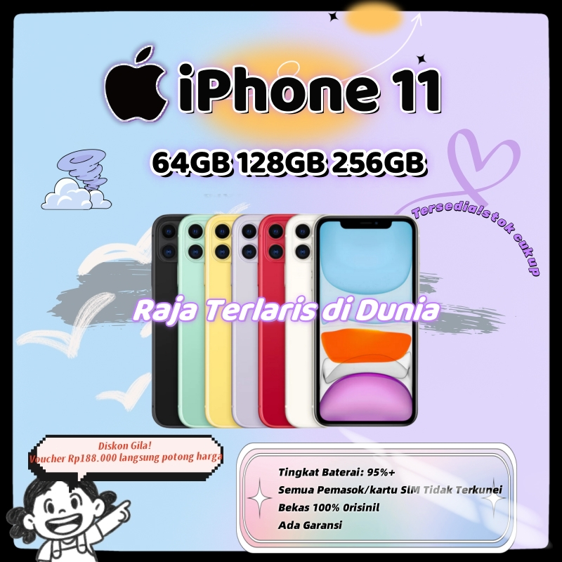 Jual Apple iPhone 11 Indonesia Ready Stock, iP11 128/256/512GB, Second ...