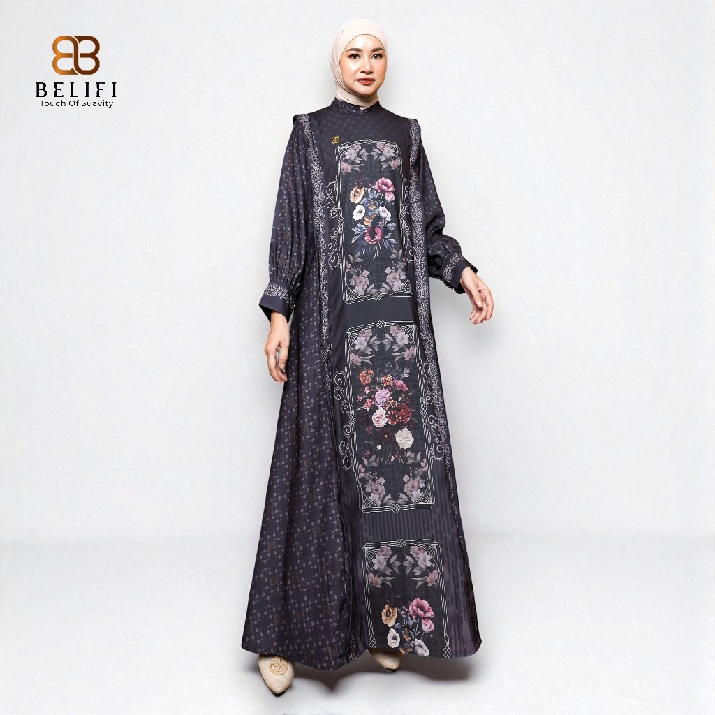 Jual BELIFI | Zeenath Dress Printing Gamis Wanita Muslimah Lady Ice ...