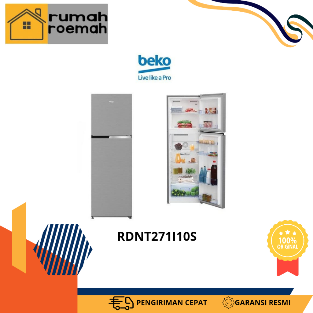 Jual Beko Kulkas Top Freezer 2 Pintu - RDNT271I10S - 270LITER | Shopee ...