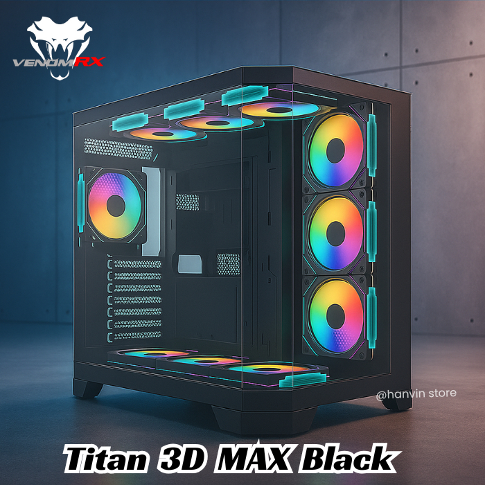Jual VenomRX Titan 3D MAX Black PC Case Gaming | Shopee Indonesia