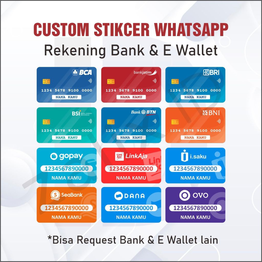 Jual Jasa Custom Stiker Wa Rekening Bank | Shopee Indonesia