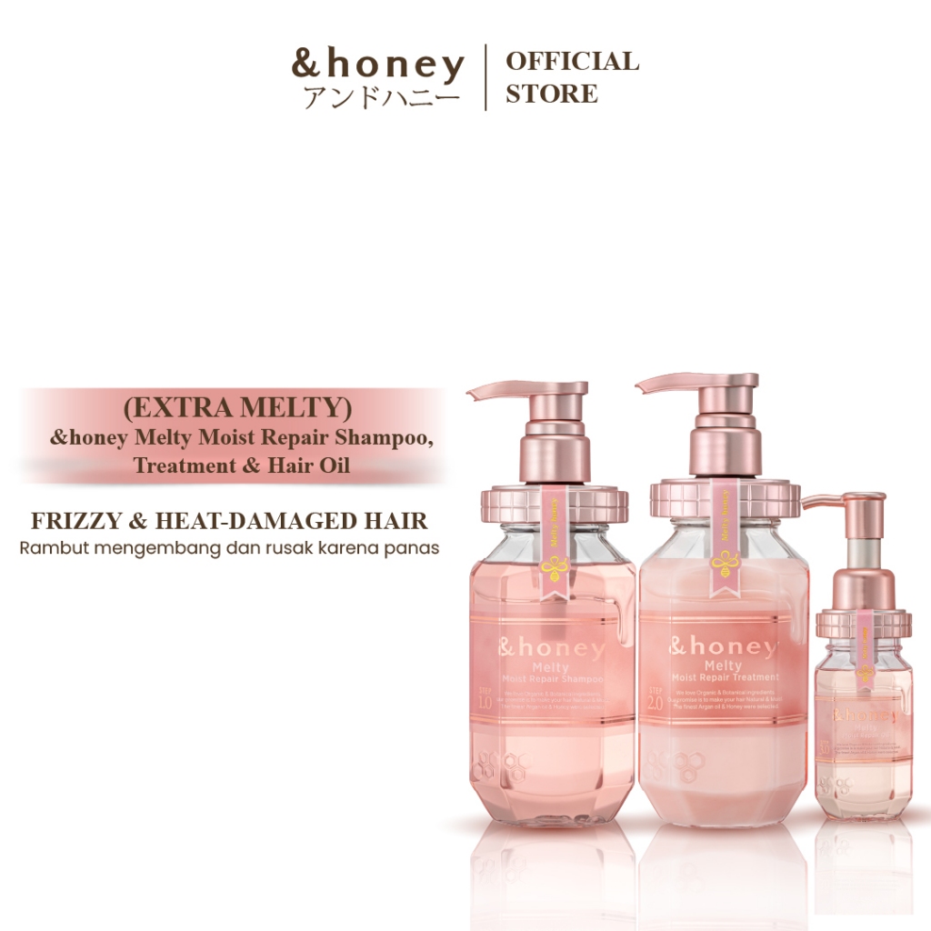 Jual &honey - Melty Moist Repair Shampoo 1.0 440ml & Melty Moist Repair Treatment 2.0 445g ...