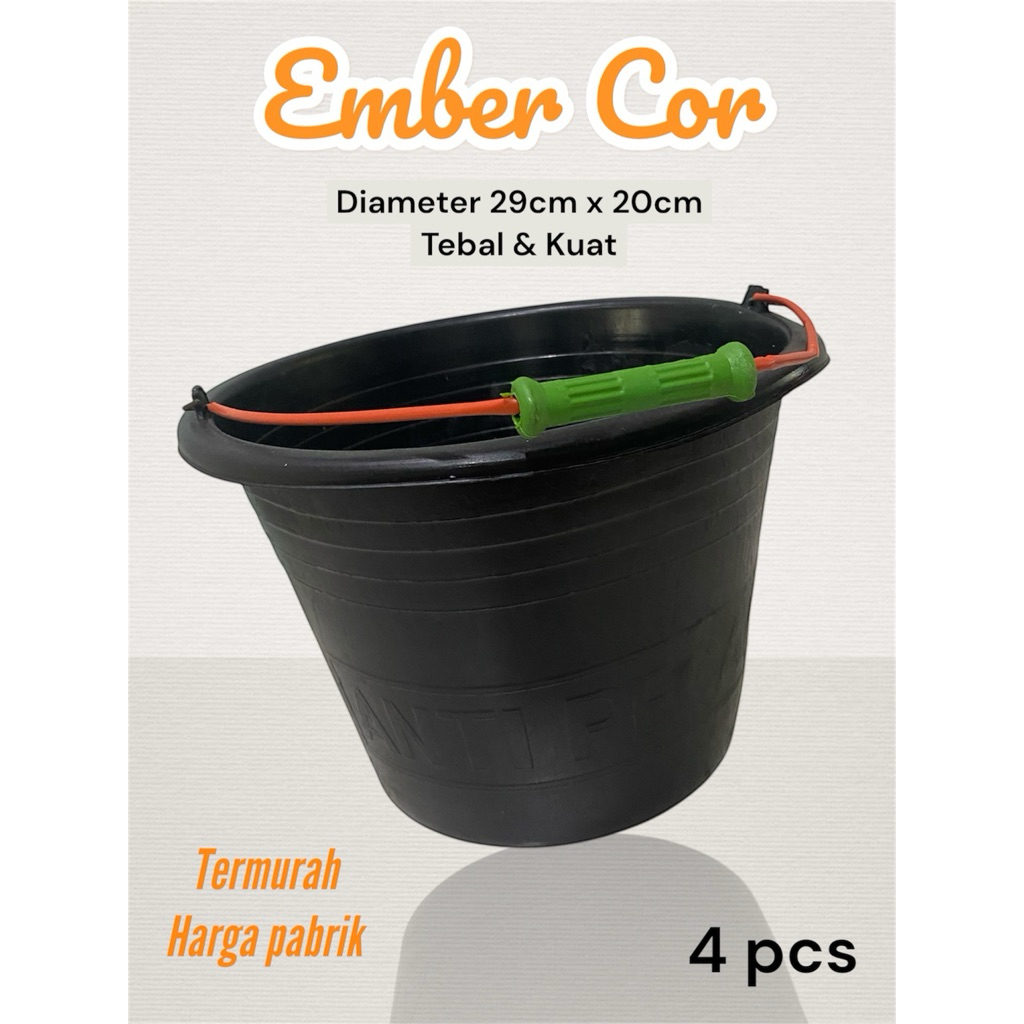 Jual TD Ember cor 4 PCS / TC18 / Ember timba plastik Hitam 29cm ...