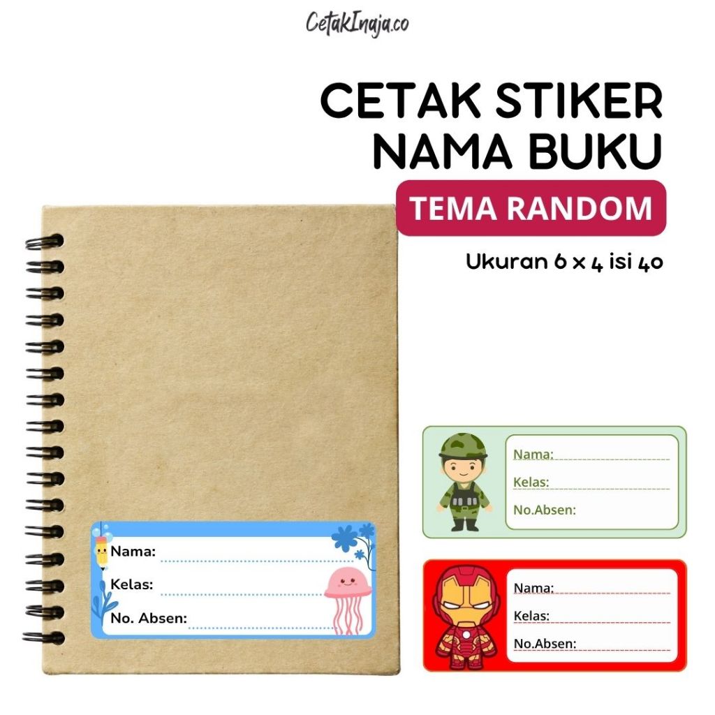 Jual Sticker Mata Pelajaran Nama Buku Custom Isi 40pcs / Stiker Anak ...