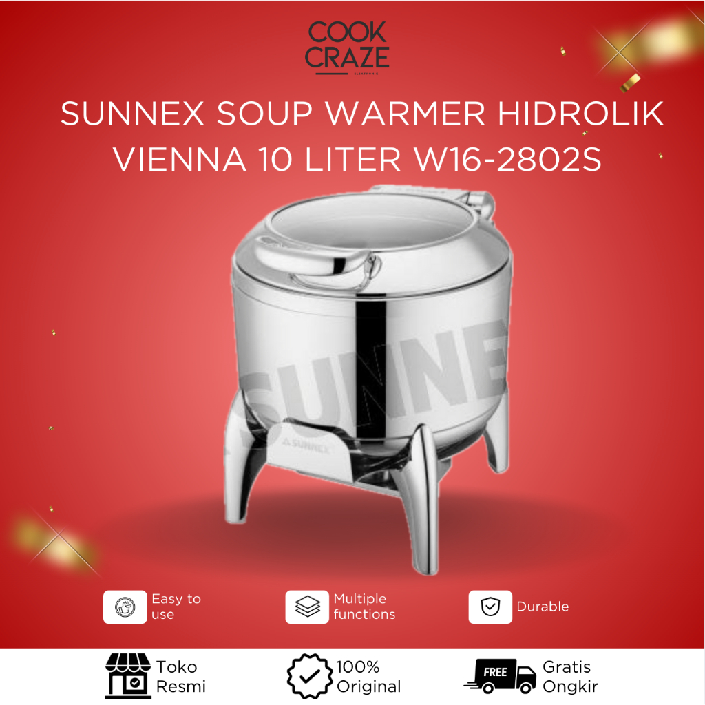 Jual SUNNEX SOUP WARMER HIDROLIK VIENNA 10 LITER W16-2802S SOUP STATION ...