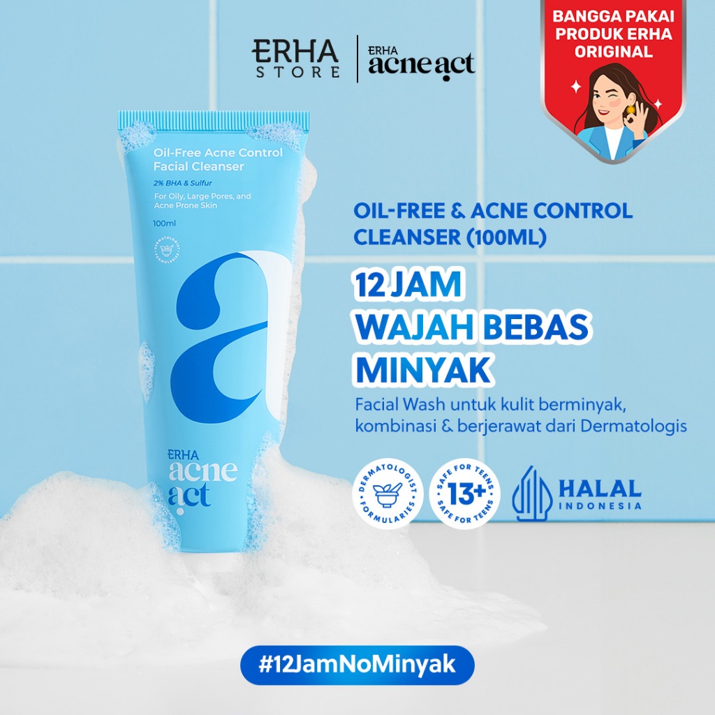 Jual ERHA AcneAct Oil-Free Acne Control Facial Cleanser 100 ml | Shopee ...