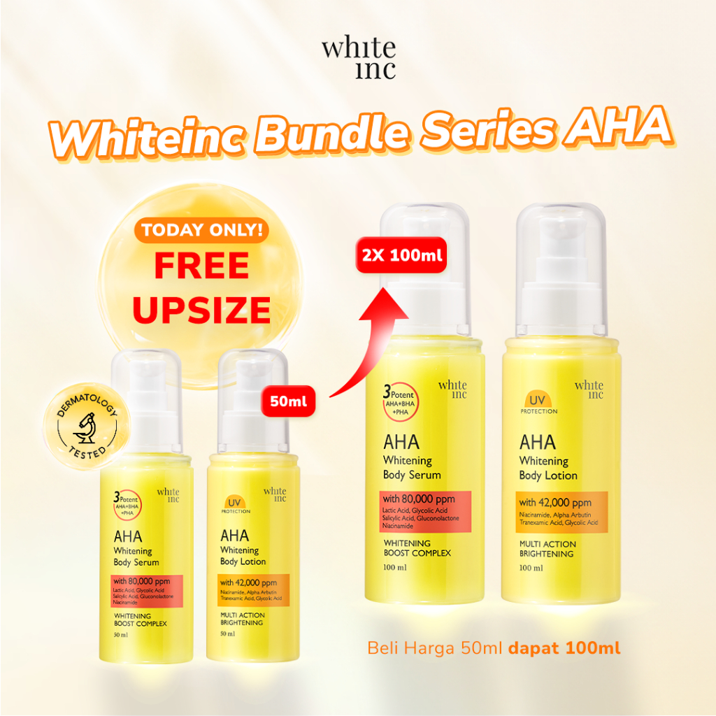 Jual [BUNDLE] WHITE INC AHA Body Serum & Body Lotion to Whitening ...