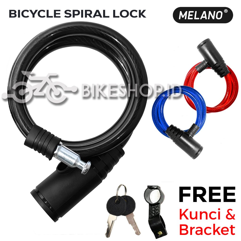 Jual Kunci Gembok Sepeda Spiral Melano Bicycle Lock 9x75cm | High ...