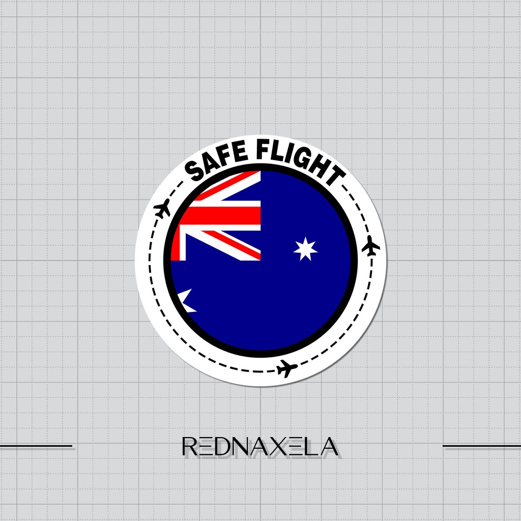 Jual Stiker Vinyl Safe Flight Country Australia Stiker Koper Outdoor ...