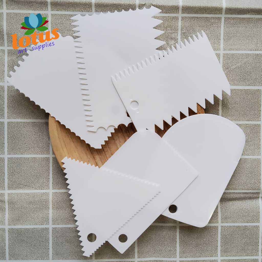 Jual Scraper Texturing Multifunction Plastic Set 6 Alat membuat texture ...