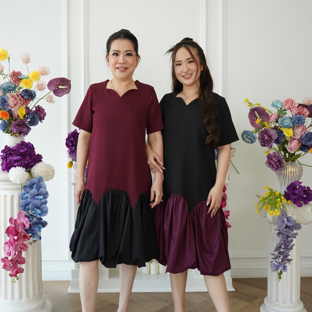 Jual (Victoria Wear House) Peggy Balloon Dress - Dres Gaun Terusan Midi ...