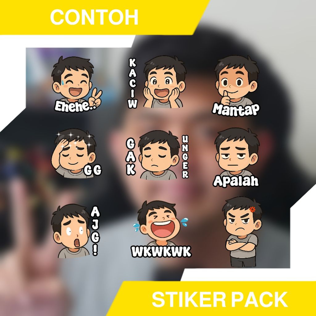 Jual Sticker WA Custom Ekspresi Lucu / Karakter Sesuai Request - Bisa ...