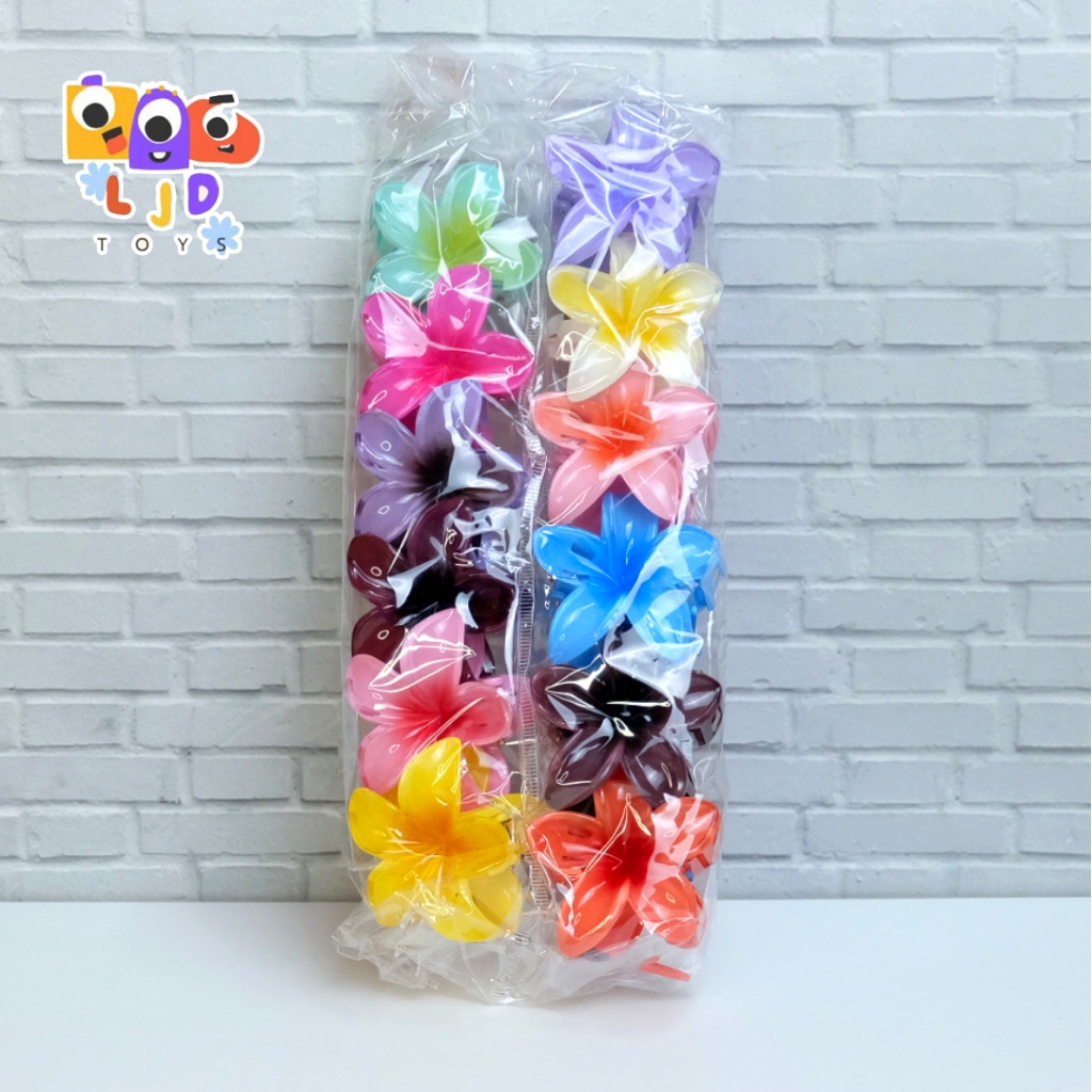 Jual 1 Lusin Jepit Rambut Wanita Motif Bunga Kamboja Bahan Akrilik 6cm ...
