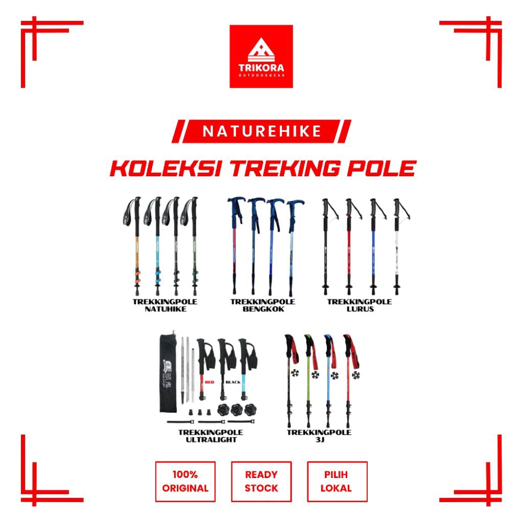 Jual Trekking Pole Alloy Lipat | Tracking Pole Ultralight External Lock ...