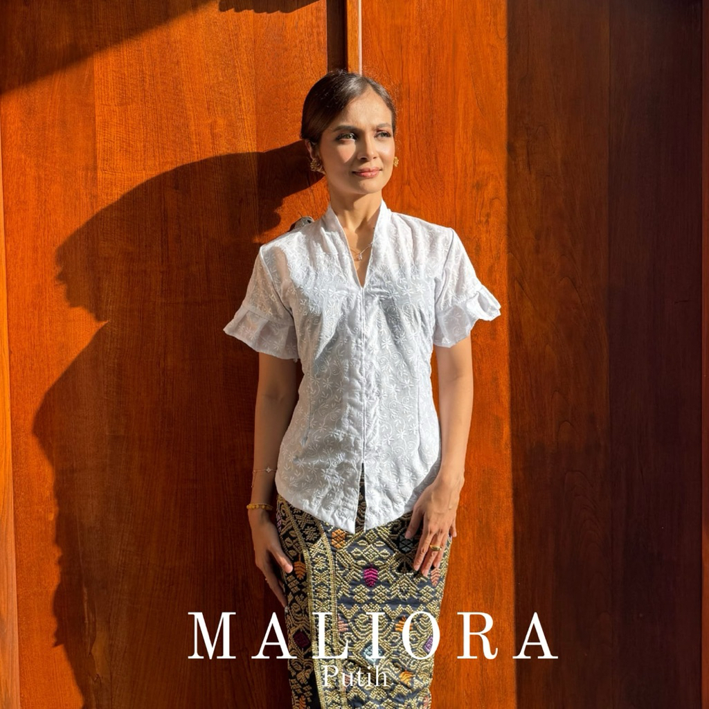 Jual KEBAYA MALIORA EMBROIDERY PUTIH | KEBAYA BALI KATUN BORDIR LENGAN ...