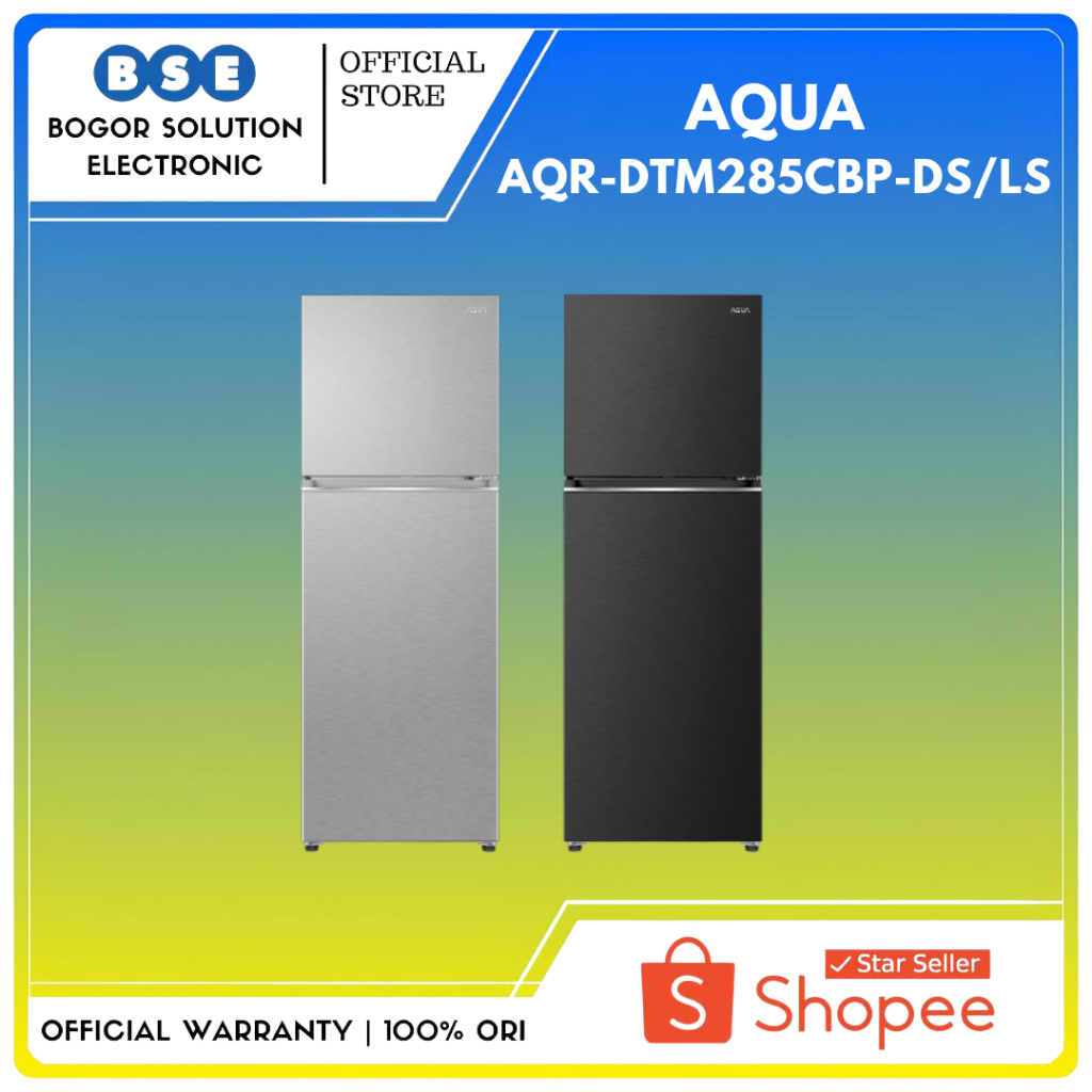 Jual Kulkas 2 Pintu 225 Liter AQUA AQR-DTM285CBP-DS/LS AQUA AQR-DTM285 AQUA AQRDTM285 49,5 watt ...