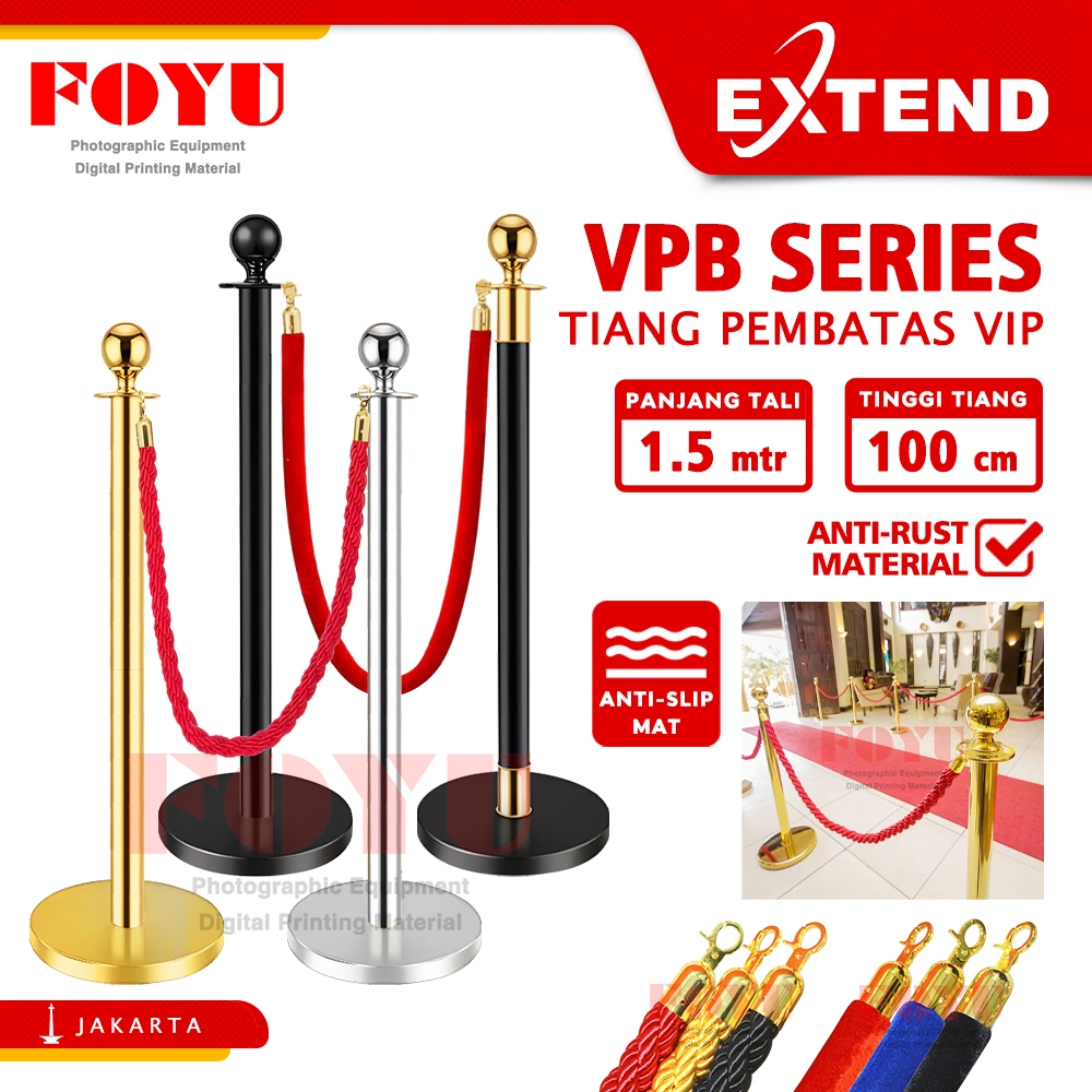Jual Extend Tiang Pembatas Antrian Antrean VIP Emas Gold Besi Steel Queue Line Pole Tali Bludru ...