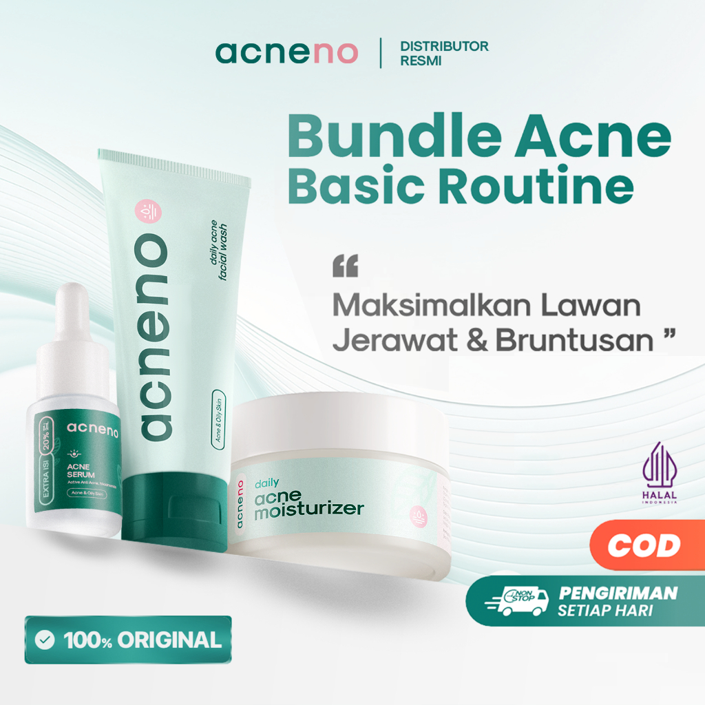 Jual Paket Acne Basic Routine Acneno - Acne Serum Jerawat Bruntusan, Gel Moisturizer, & Gentle ...