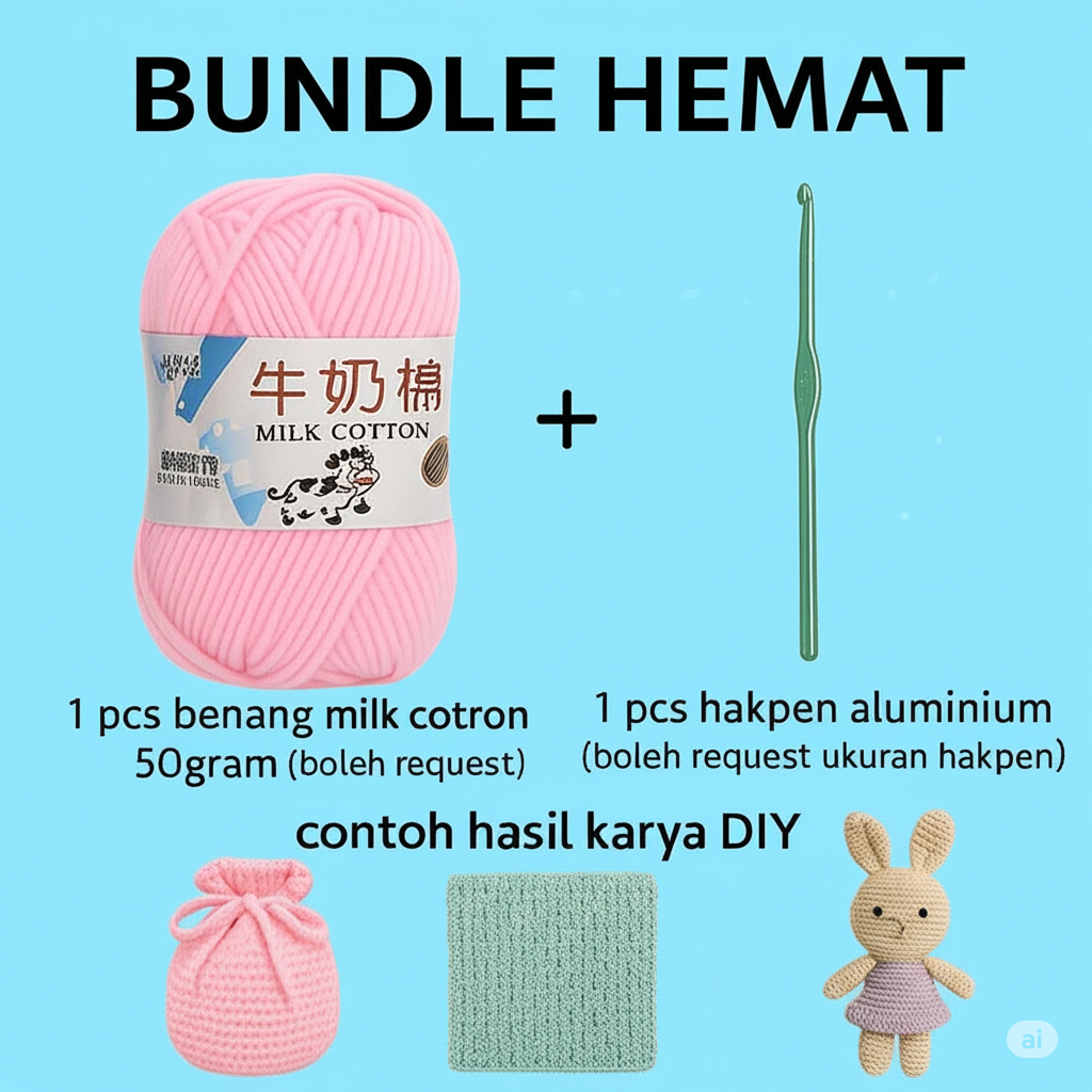 Jual STUDIO RAJUT - PAKET BUNDLE HEMAT BENANG RAJUT STARTER KIT CROCHET ...